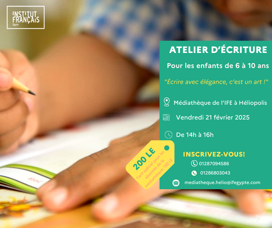 Atelier d’écriture - Jeune public de 6 à 10 ans - Institut français d ...